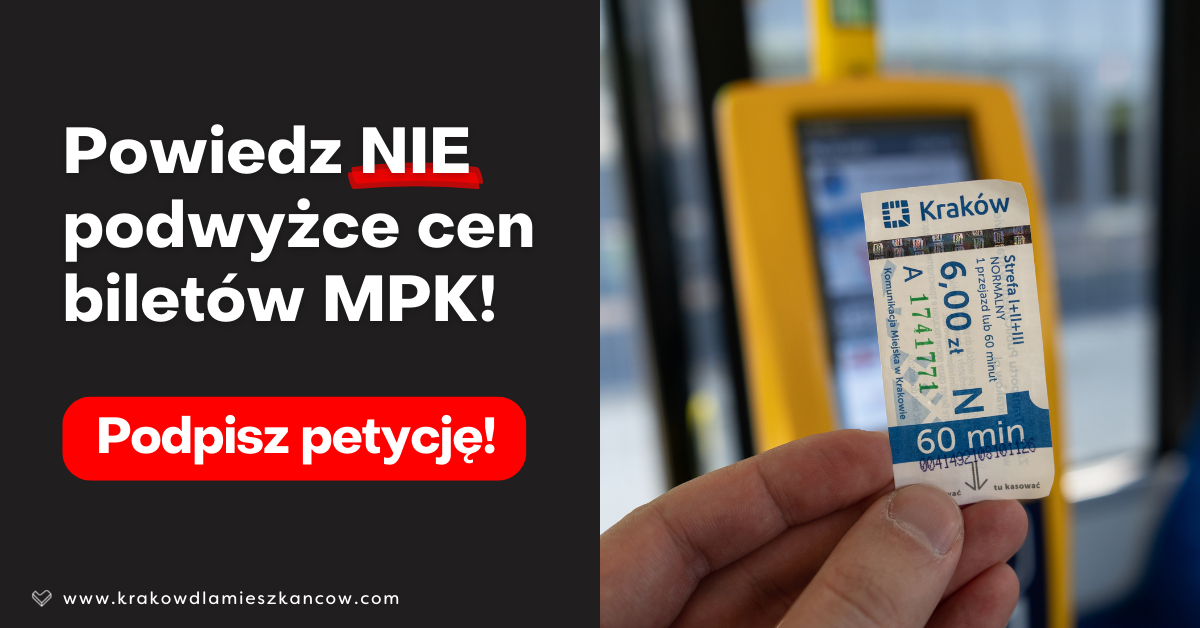 NIE dla podniesienia cen biletów MPK! - Kraków dla Mieszkańców